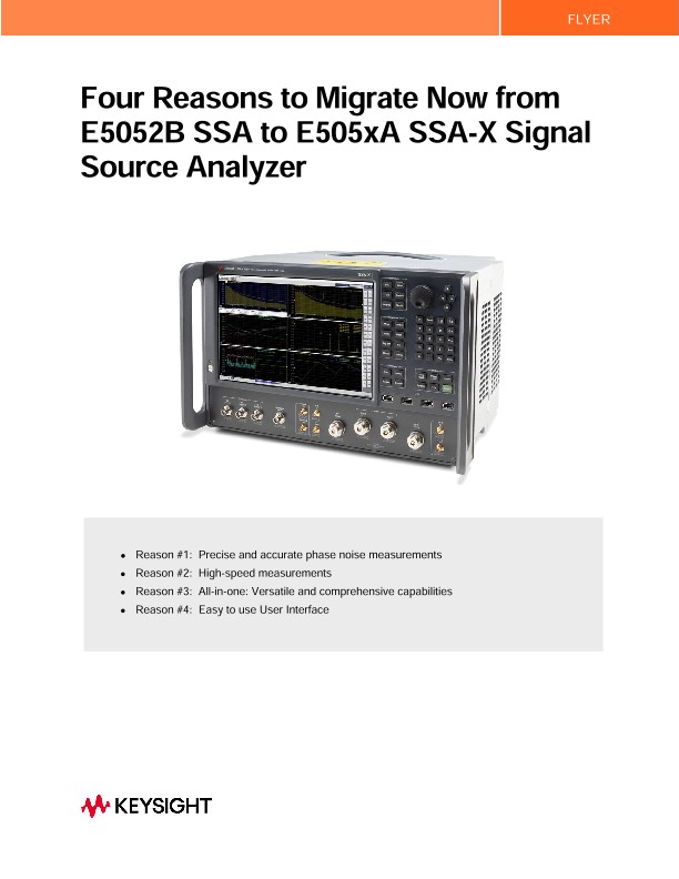Four Reasons to Migrate Now from E5052B SSA to E5055A SSA-X Signal Source Analyzer PDF Asset ...